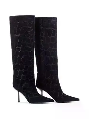 LE SILLA Bella Croc-effect Knee-high Boots