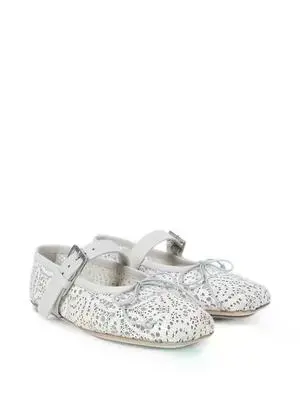 ANN DEMEULEMEESTER Zoey Lace-effect Lasered Ballet Flats - White