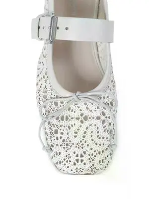 ANN DEMEULEMEESTER Zoey Lace-effect Lasered Ballet Flats - White
