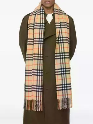 Burberry 格纹羊绒围巾 - Neutrals