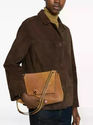 Tory Burch Charlie Quilted Suede Shoulder Bag