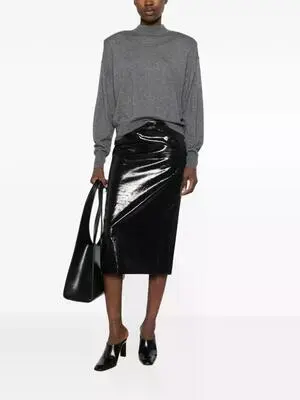 THE FRANKIE SHOP Rue Padded-shoulder High-neck Sweater - Grey