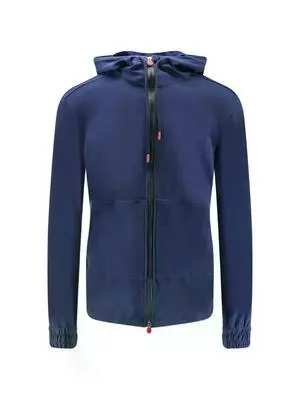 Kiton Drawstring-hood Zip-up Hoodie - Blue