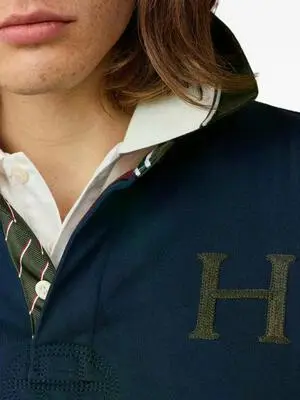 HACKETT LONDON Logo-patch Long-sleeve Polo Shirt