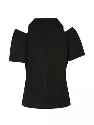 Federica Tosi Cut-out Short-sleeve Blouse - Black