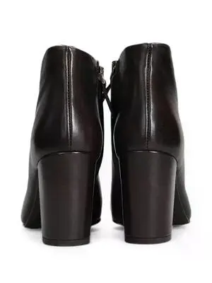 THE SELLER Pointed-toe V-cut Leather Ankle Boots
