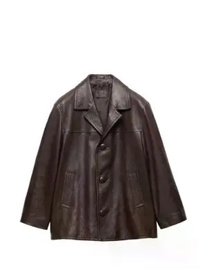Prada Nappa Leather Caban Jacket