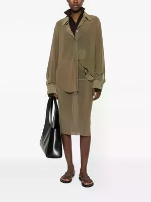 THE FRANKIE SHOP Sheer Long-sleeve Shirt - Green