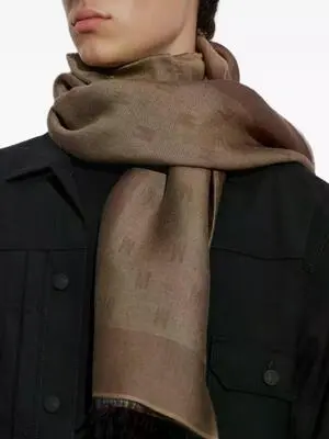 Moschino Monogram Frayed-edge Scarf