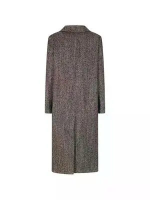 Tagliatore Linden Herringbone-pattern Double-breasted Coat - Brown