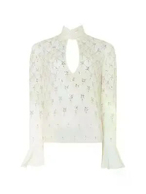 TEMPERLEY LONDON Gallantry Crystal-embellished Blouse - Neutrals