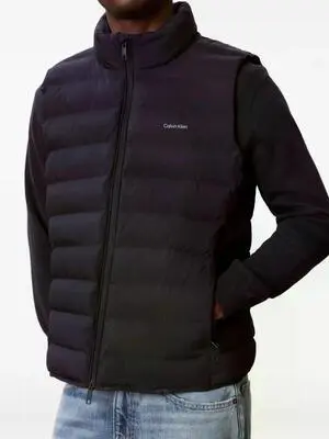 Calvin Klein Quilted Logo-patch Gilet - Blue