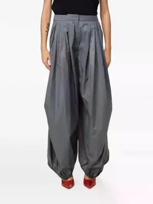 Emporio Armani Lightweight Nylon Wide-leg Trousers - Grey