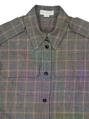 Stella McCartney Check-pattern Epaulette Shirt Mini Dress