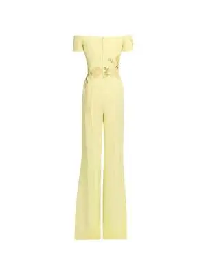 Elie Saab Candy Floral-embroidered Off-shoulder Jumpsuit