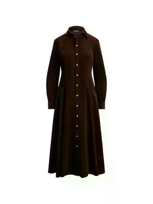 Polo Ralph Lauren Tyler Corduroy Shirt Midi Dress - Brown