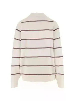 THE GARMENT Striped Long-sleeve Polo Shirt - Neutrals