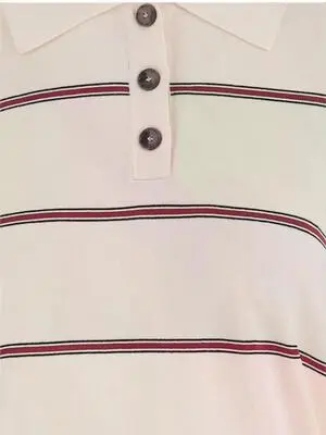 THE GARMENT Striped Long-sleeve Polo Shirt - Neutrals