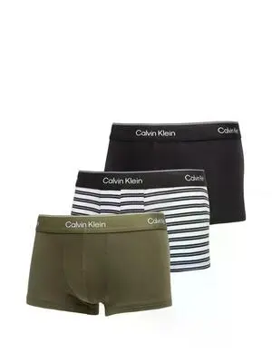 Calvin Klein Logo-waistband Trunks Set Of 3 - Black