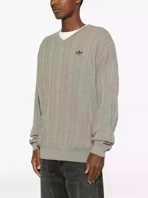 Adidas Cable-knit V-neck Sweater