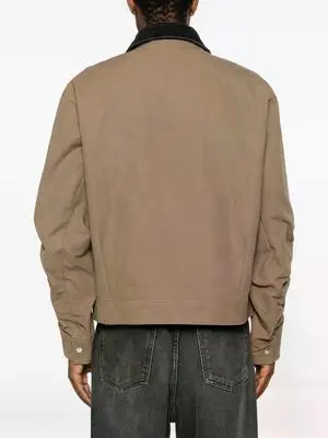 Adidas Embroidered Corduroy Collar Jacket - Neutrals