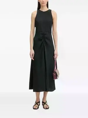 SESSUN Lua Ruched Open-back Midi Dress - Black