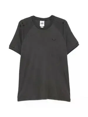 Adidas Raglan-sleeve Logo-patch T-shirt - Grey