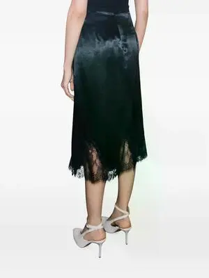 Marella Lace-trim Satin Midi Skirt