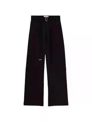 Plan C Belted Wide-leg Trousers - Black