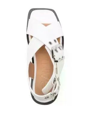 GANNI Buckled Crossover-strap Sandals