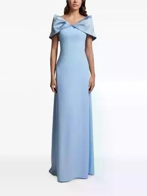 CRISTALLINI Belted Fluid Maxi Dress - Blue