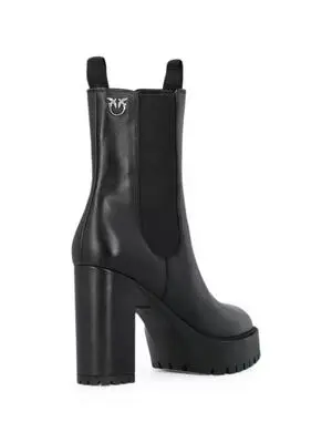 Pinko Leather Platform Ankle Boots