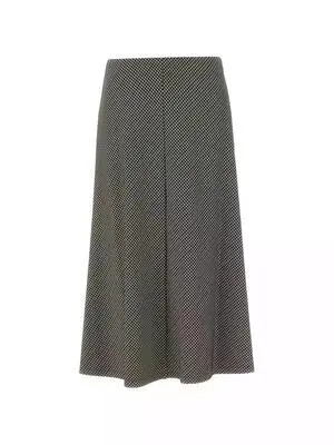ELENA MIRÒ Check-pattern Flared Midi Skirt - Black