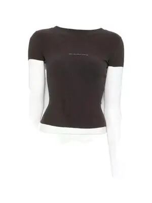 Alexander Wang Ribbed-knit Logo-print T-shirt - Brown