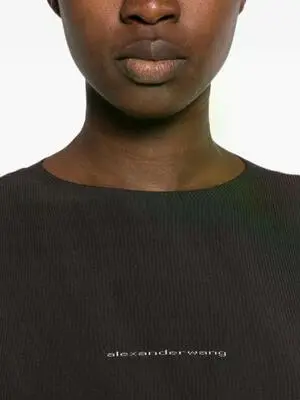 Alexander Wang Ribbed-knit Logo-print T-shirt