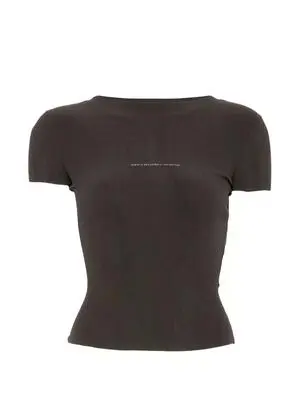 Alexander Wang Ribbed-knit Logo-print T-shirt - Brown