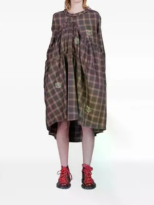 Henrik Vibskov Checked Ruffled Midi Dress