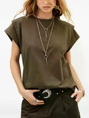 Ba&sh Pio Padded-shoulder T-shirt