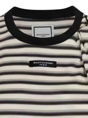 WOOYOUNGMI Striped Draped T-shirt