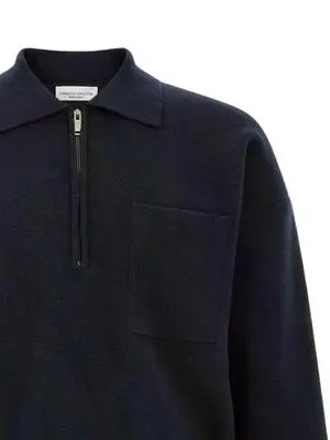 ROBERTO COLLINA Half-zip Wool Polo Shirt