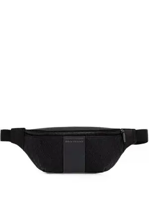 Armani Exchange Monogram-patterned Belt Bag - Black
