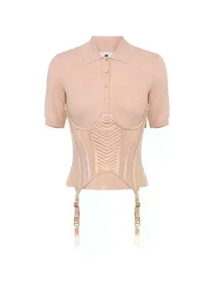 Elisabetta Franchi Knit Bustier-style Polo Shirt