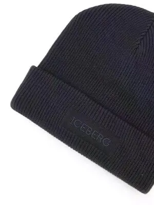 Iceberg Ribbed-knit Embroidered Beanie Hat