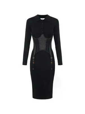 Elisabetta Franchi Knit Bustier Dress - Black