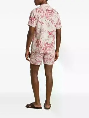 Orlebar Brown Maitan Floral-print Short-sleeved Linen Shirt - Pink