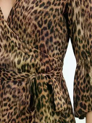 Melissa Odabash Tegan Cheetah-print Ruffled Mini Wrap Dress