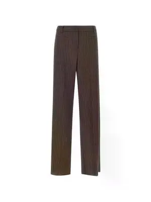 Marella Pinstripe Trousers - Brown
