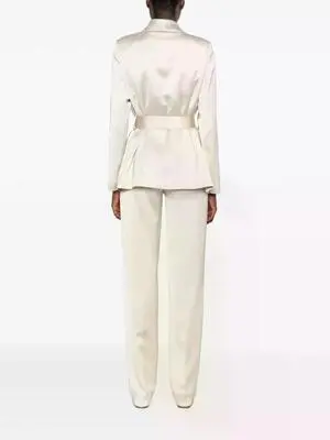 THE ARCHIVIA Satin-finish Belted Dress