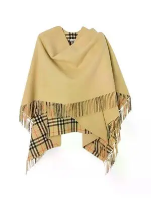 Burberry 羊毛毯式斗篷 - Neutrals