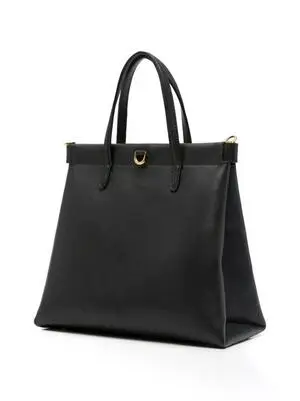 Etro Logo-detail Leather Tote Bag - Black